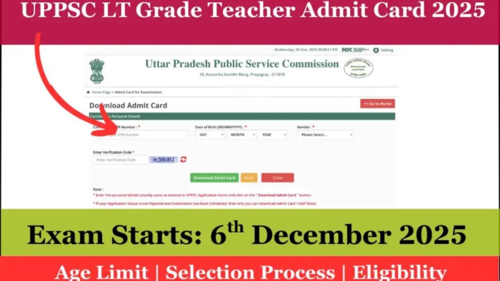 UPPSC LT Grade Admit Card 2025: Released At uppsc.up.nic.in Here’s How ...
